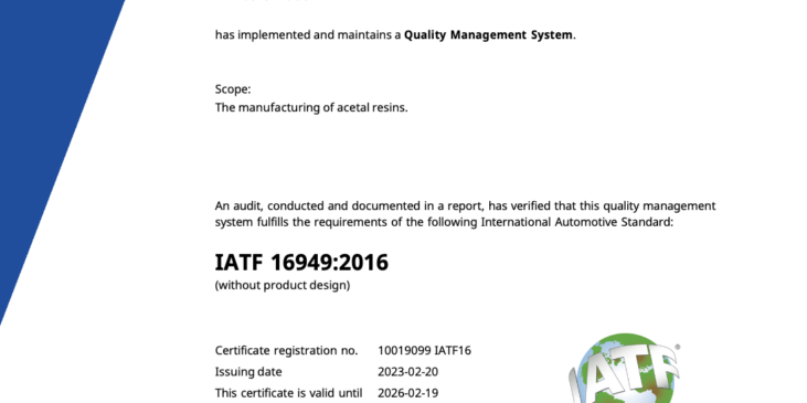 IATF 16949 - Washington Works - Delrin