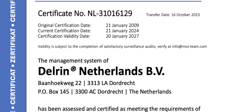 Certificate Archives - Delrin